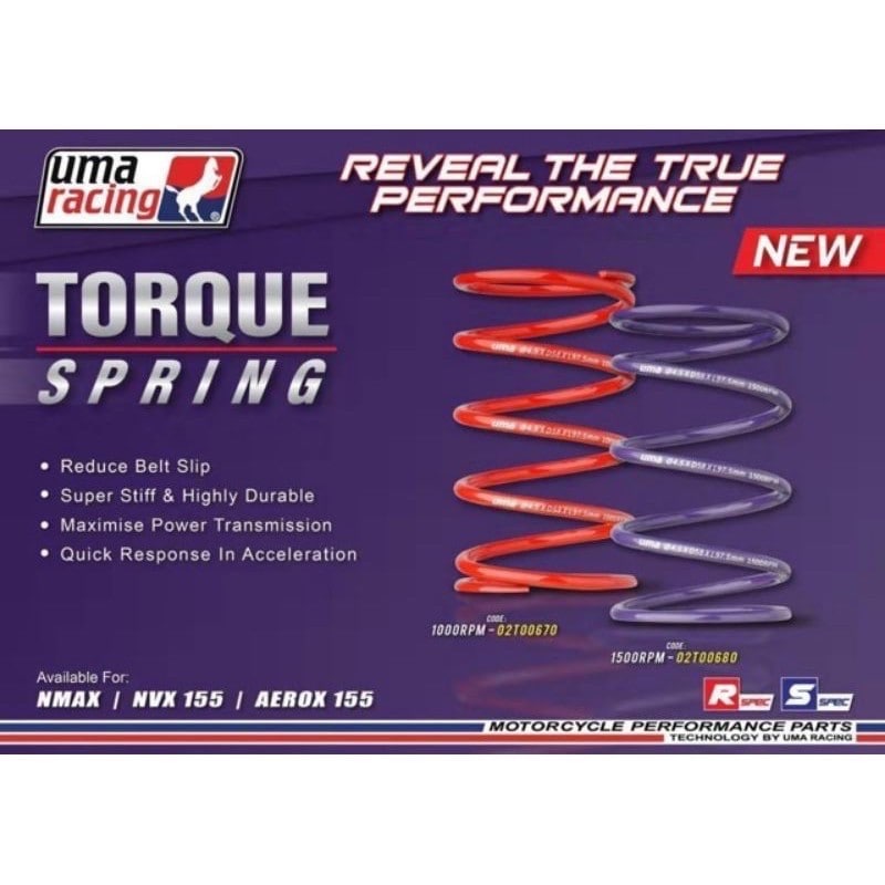 UMA Racing Torque Spring 1500 RPM Nmax/NVX Purple – 02T00680 – Ryders Arena